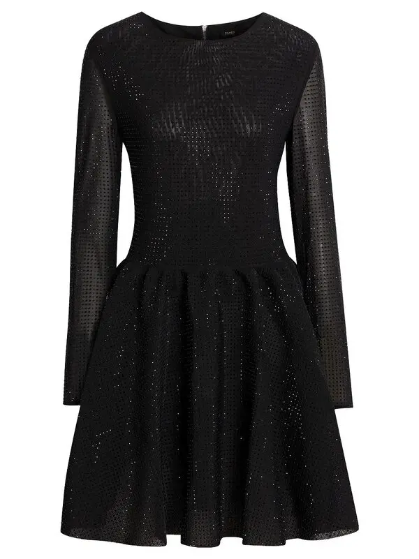 Maje Crystal-embellished Tulle Mini Dress - Black