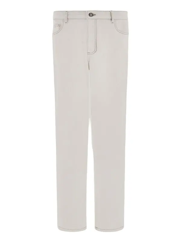 Canali Regular Fit Five-pocket Denim Pants - White