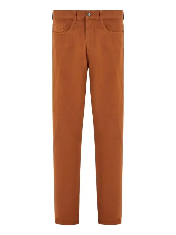 Canali Regular Fit Five Pocket Pants - Brown