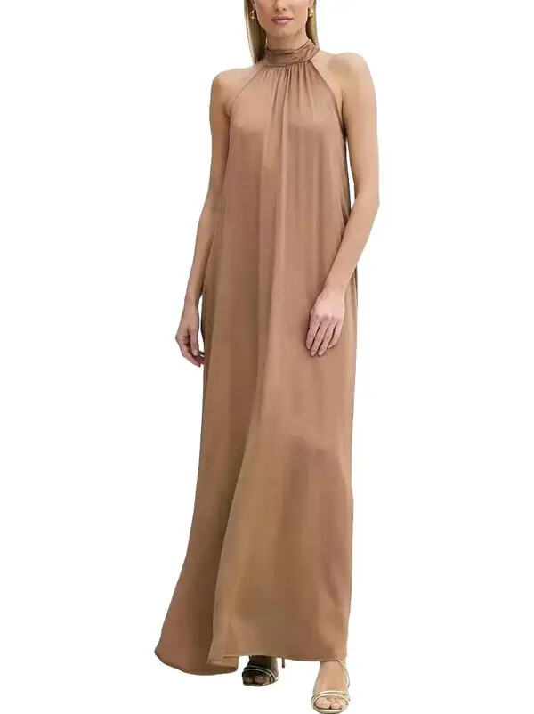 FRACOMINA Halterneck Maxi Dress - Brown