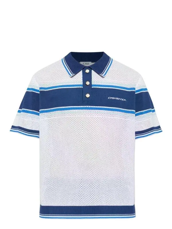 Casablanca Perforated Polo Shirt - White