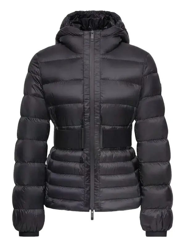 Moncler Padded Jacket With Belted Waist - Black