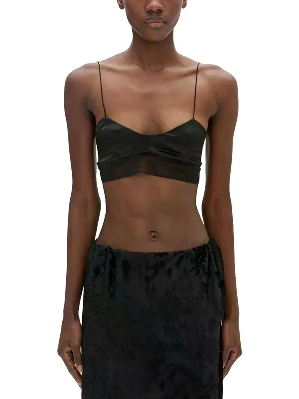 ANN DEMEULEMEESTER Scoop-neck Cropped Top - Black