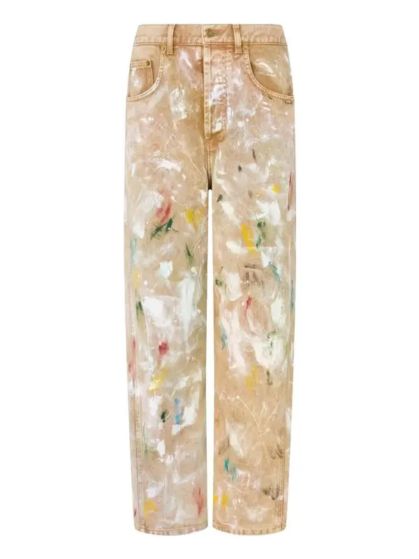 Moschino Paint-splatter Trousers - Neutrals