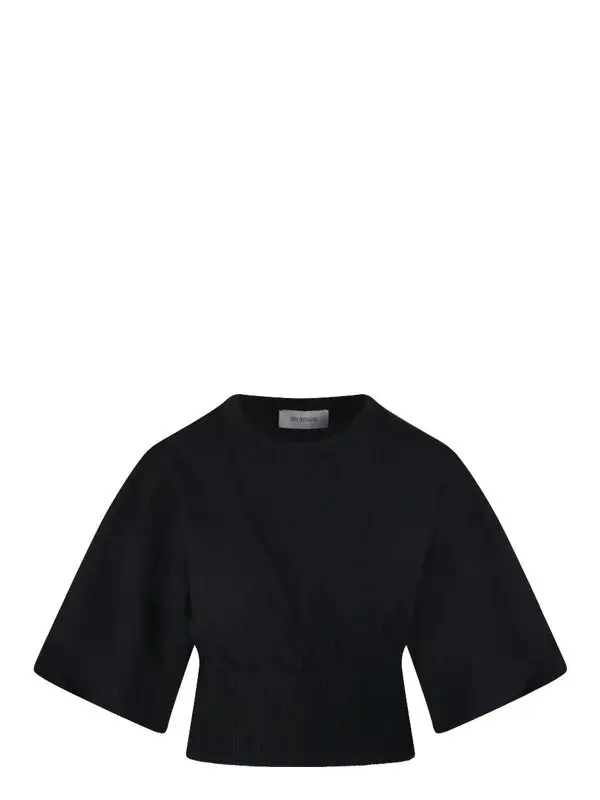 Sportmax Cropped Cotton Top - Black