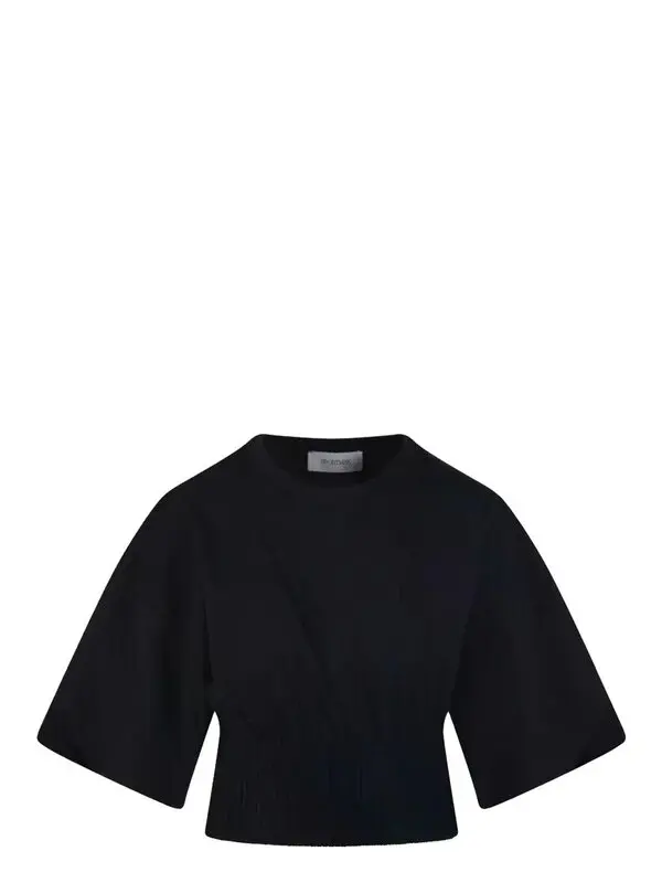 Sportmax Cropped Cotton Top - Black