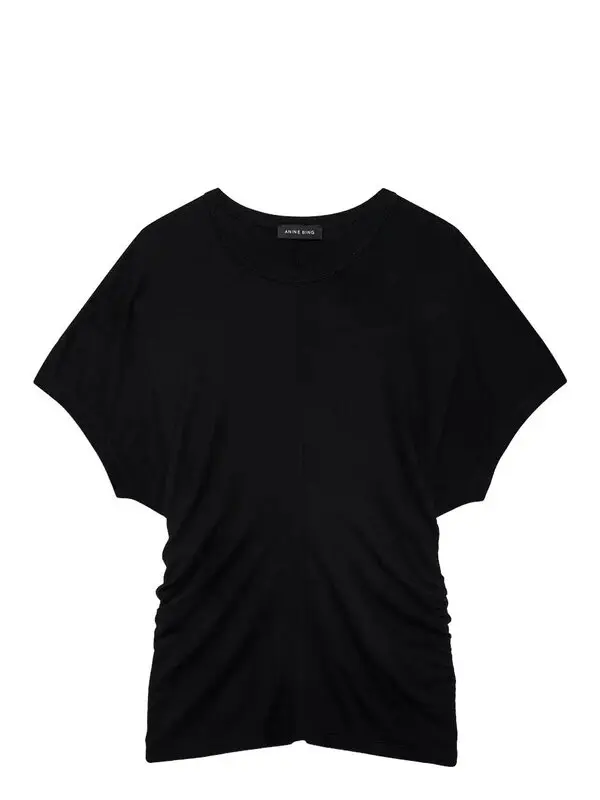 ANINE BING Zadig Draped-effect T-shirt - Black
