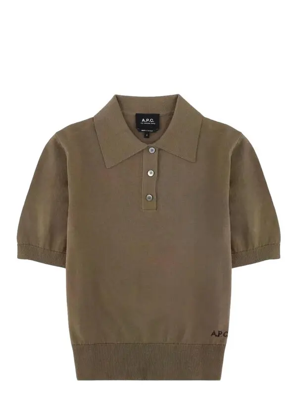 A.p.c. Button-up Polo T-shirt - Brown