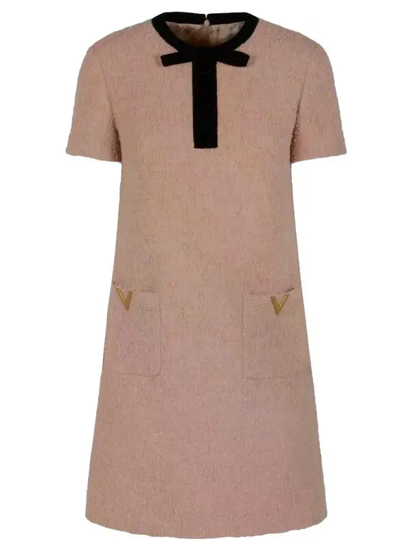 Valentino Garavani Bow-appliqué Pocket Mini Dress - Pink