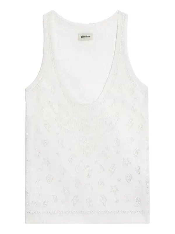 Zadig&Voltaire Jossy Patterned Tank Top - White