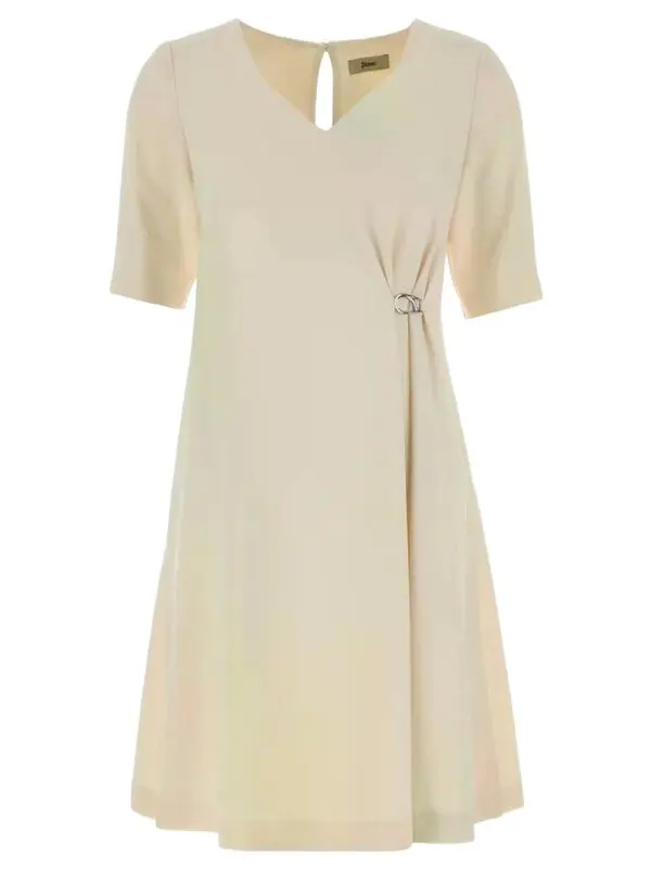 Herno V-neck Midi Dress - Neutrals