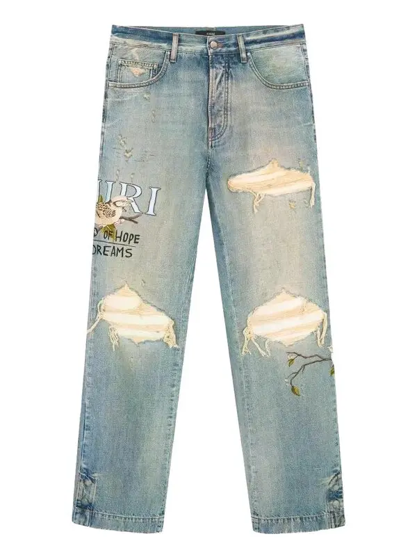 Amiri Graphic Print Jeans - Blue