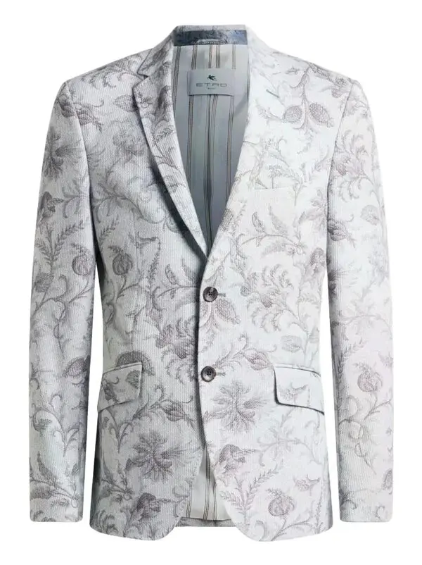 Etro Floral Single-breasted Jacket - Grey