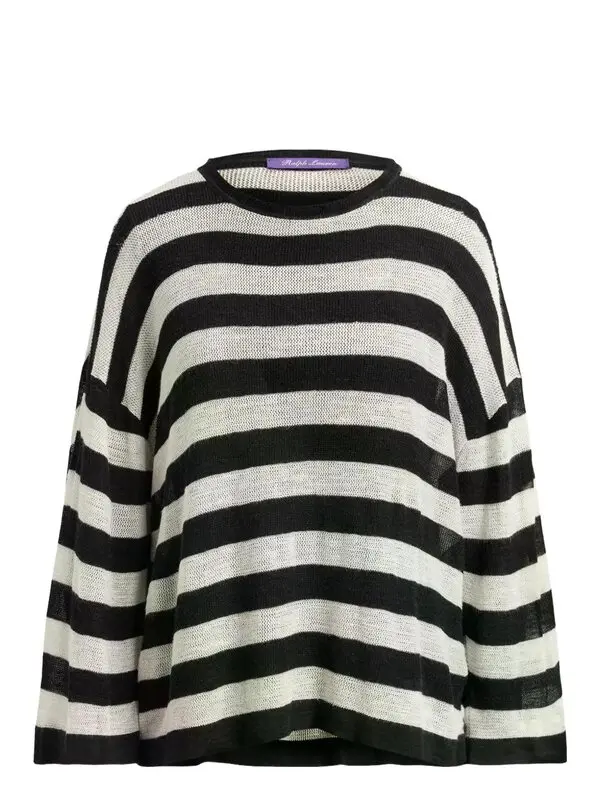 Ralph Lauren Striped Crew-neck Sweater - Black