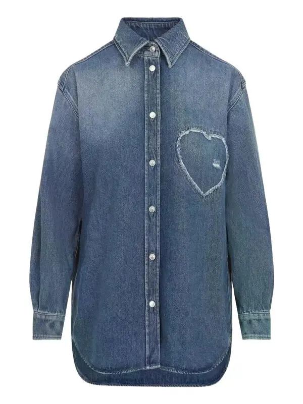 Moschino Heart-detail Shirt - Blue