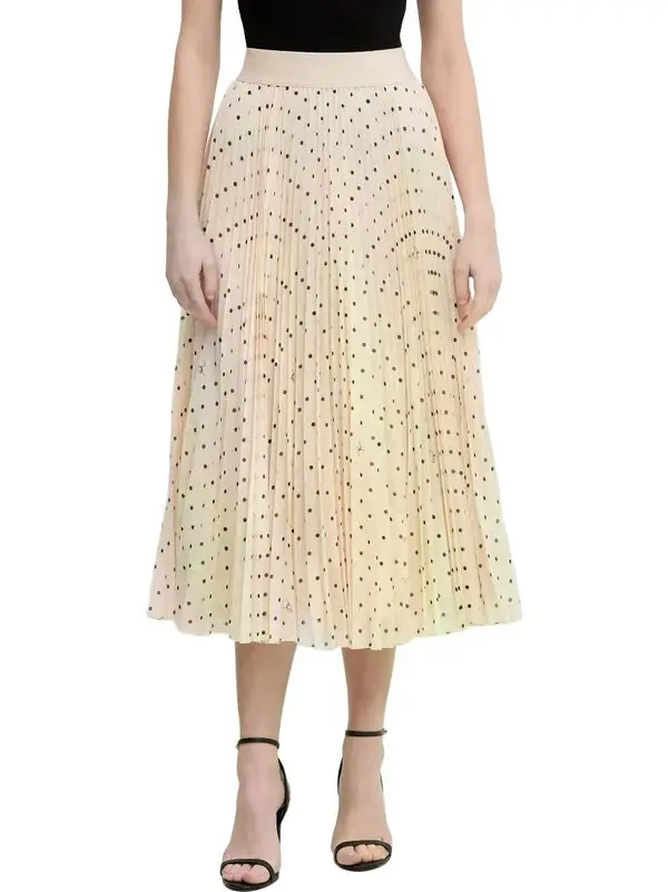 JOOP! Salma Polka-dot Pleated Midi Skirt - Neutrals
