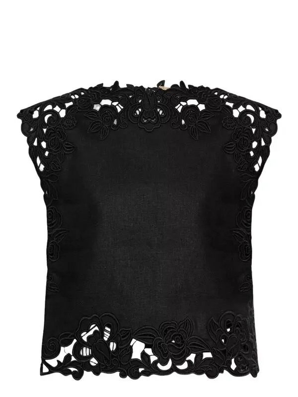 Cult Gaia Floral-panel Blouse - Black