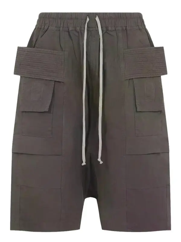 Rick Owens Cotton Cargo Creatch Shorts - Grey