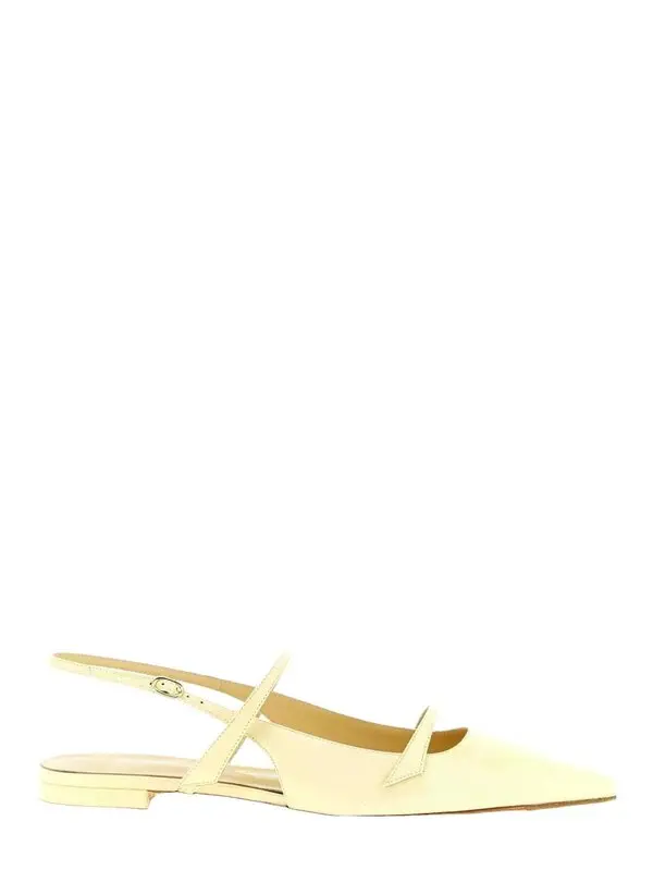 ALEXANDRE BIRMAN Tita Patent Leather Slingback Flats - Yellow