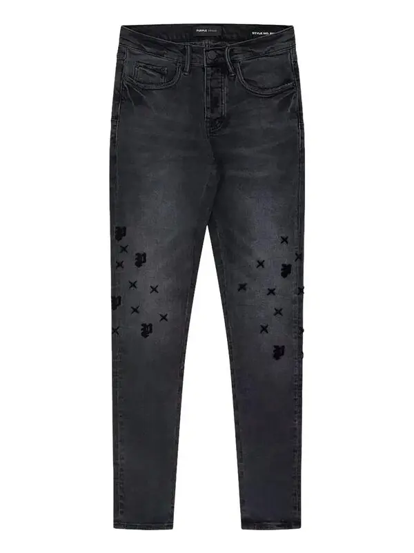 PURPLE BRAND Tuffetage Monogram Jeans - Black