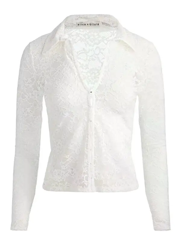 Alice + Olivia Kara Lace Shirt - White