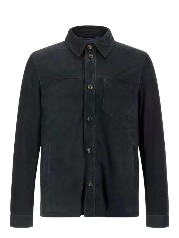 Pal Zileri Suede Shirt Jacket - Blue