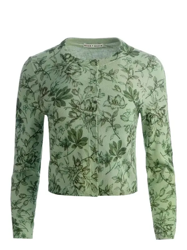 Alice + Olivia Carson Floral-print Cardigan - Green