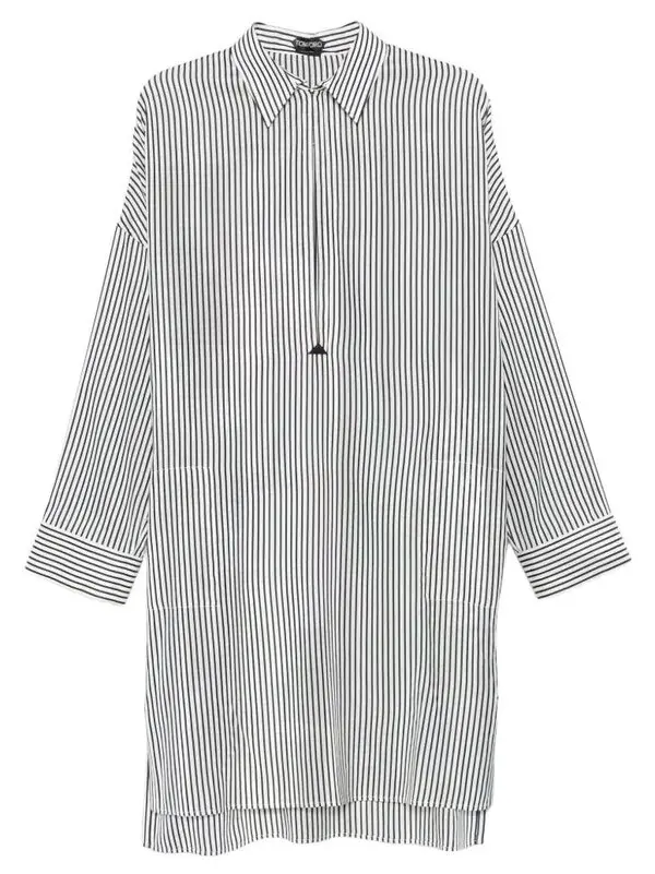 TOM FORD Striped Midi Shirt Dress - White