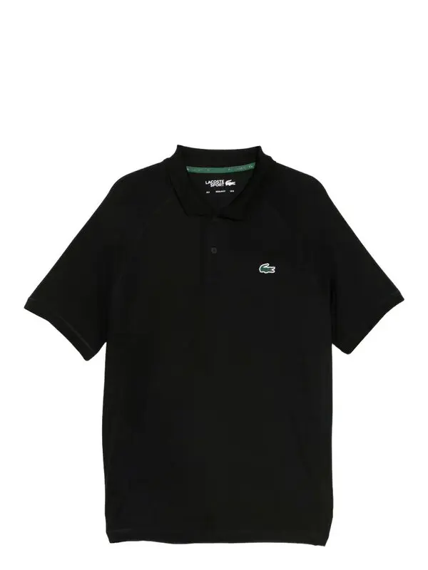 Lacoste Logo-patched Short-sleeve Polo Shirt - Black