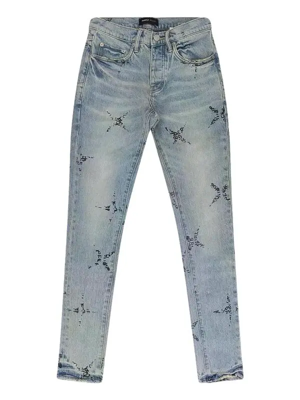 PURPLE BRAND Star Monogram Skinny Jeans - Blue