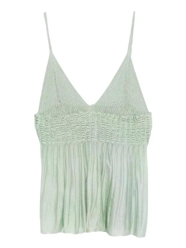 CIRCUS HOTEL Pleated Top - Green