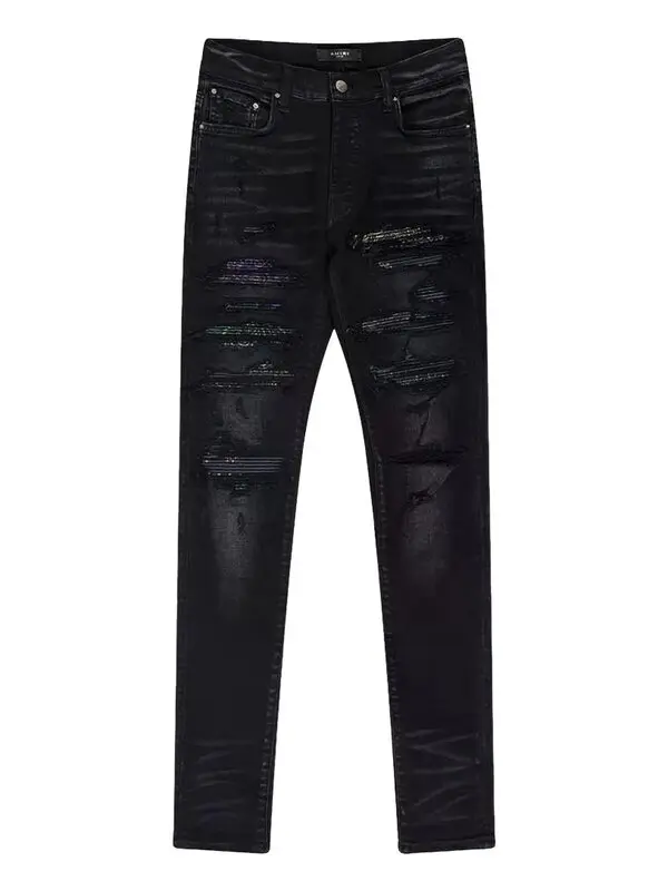 Amiri Rainbow Paisley Thrasher Jeans - Black