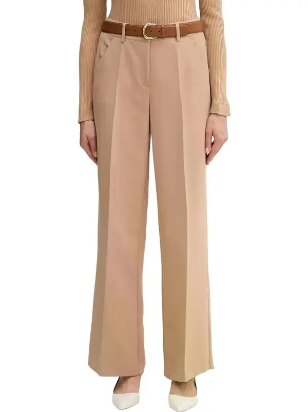 MARC AUREL Pleated Wide Leg Trousers - Neutrals