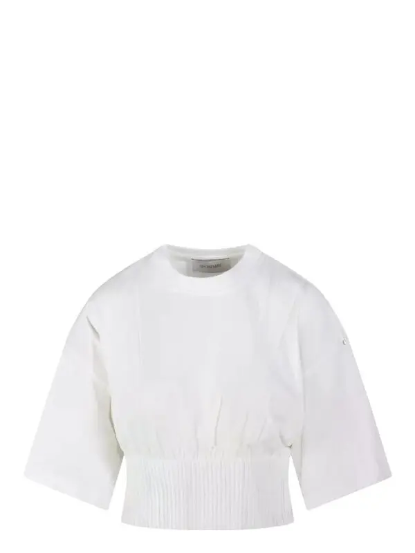 Sportmax Cropped Cotton Top - White
