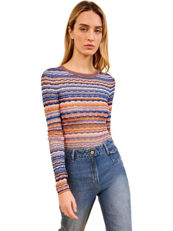 Ulla Johnson Lunaire Long Sleeve Knit Top - Sunset