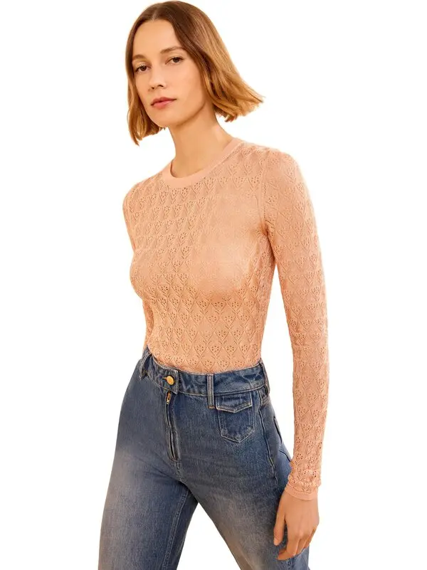 Ulla Johnson Lunaire Long Sleeve Knit Top - Peony