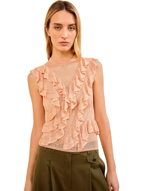Ulla Johnson Angelica Sl Knit Top - Peony