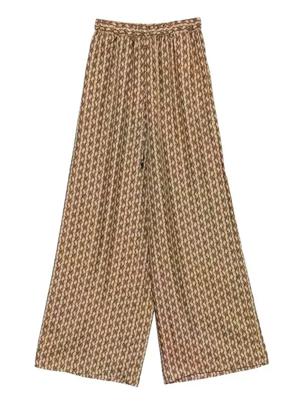 Max Mara Printed Wide-leg Trousers - Brown