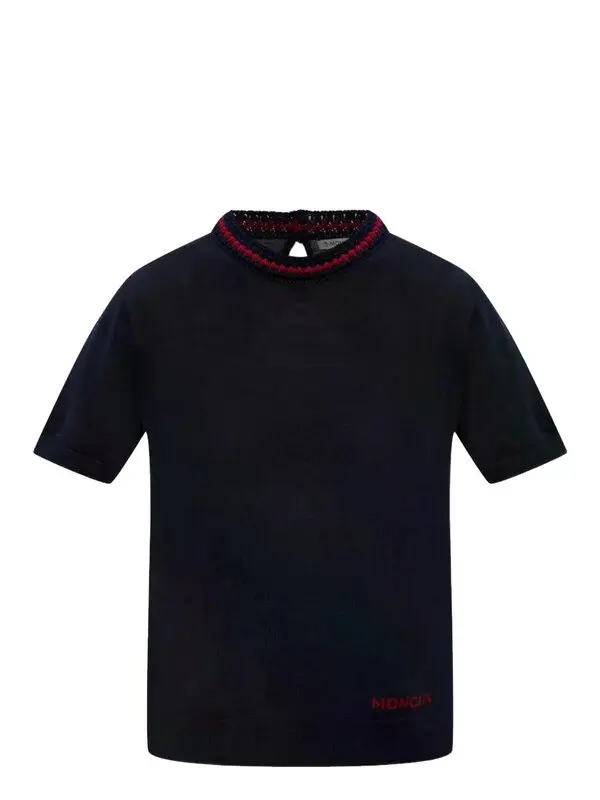 Moncler Short-sleeve Knitted T-shirt - Blue