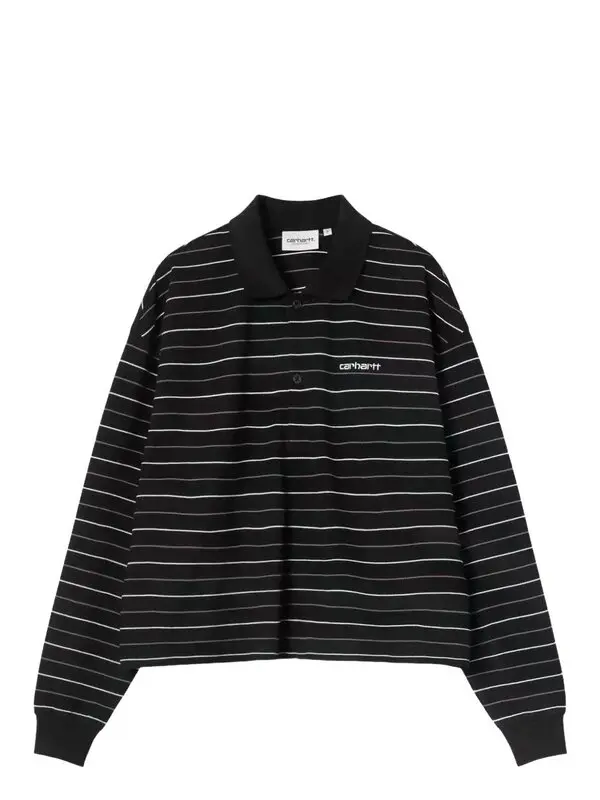 Carhartt Work In Progress Mabel Striped Long-sleeve Polo Shirt - Black