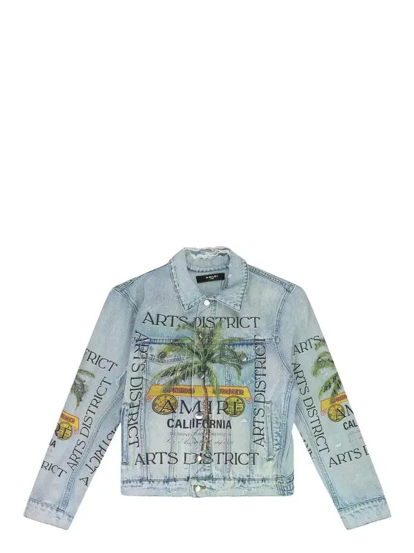 Amiri Printed Trucker Jacket - Blue