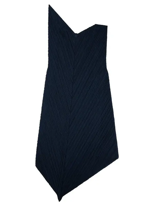 Issey Miyake Pleated Mini Dress - Blue