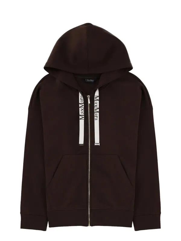 Max Mara Cotton Jersey Full Zip Sweatshirt - Brown