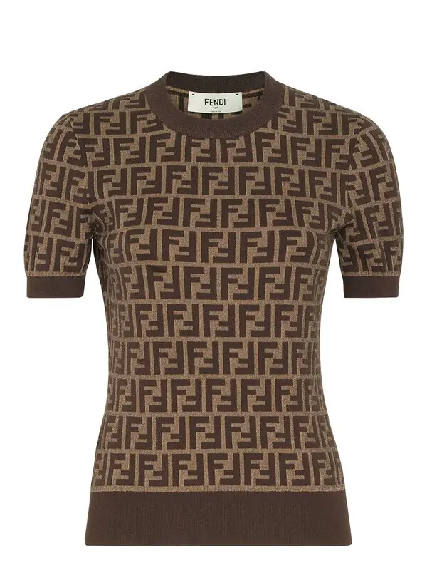 Fendi Ff Cotton Jersey T-shirt - Brown