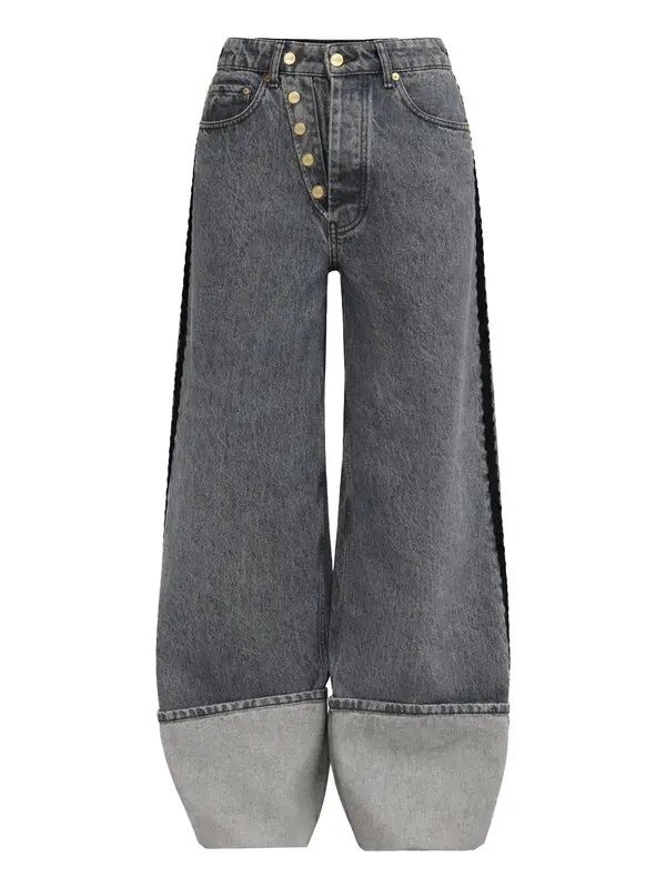 GANNI Double Fly Jeans - Charcoal