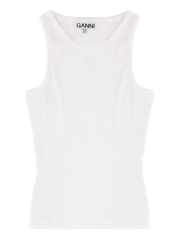 GANNI Logo Top - White