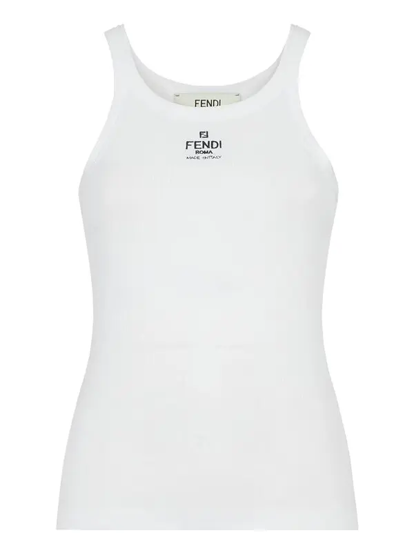 Fendi Top With Embroidered Logo - White