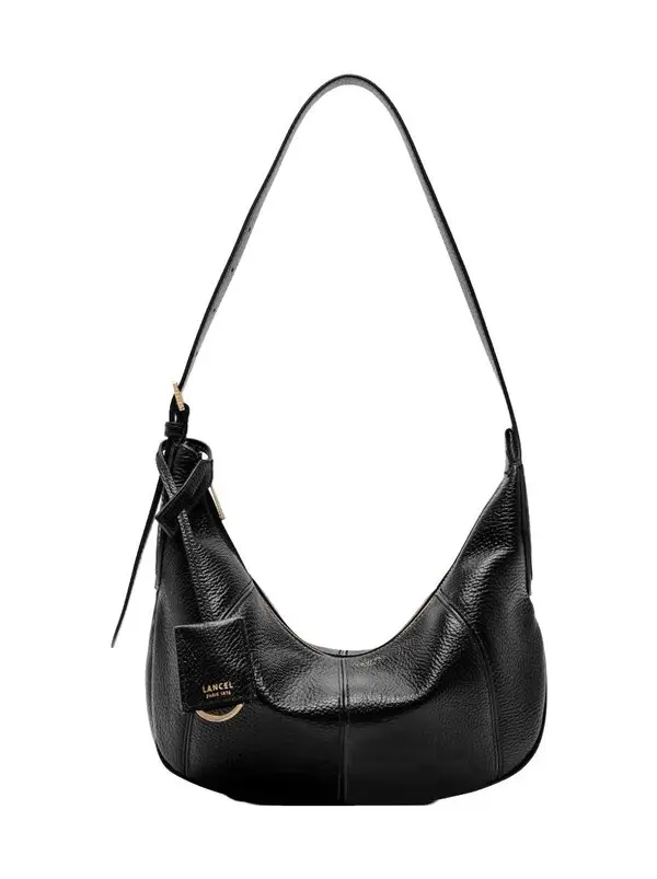 LANCEL Victoire Zip Leather Shoulder Bag - Black