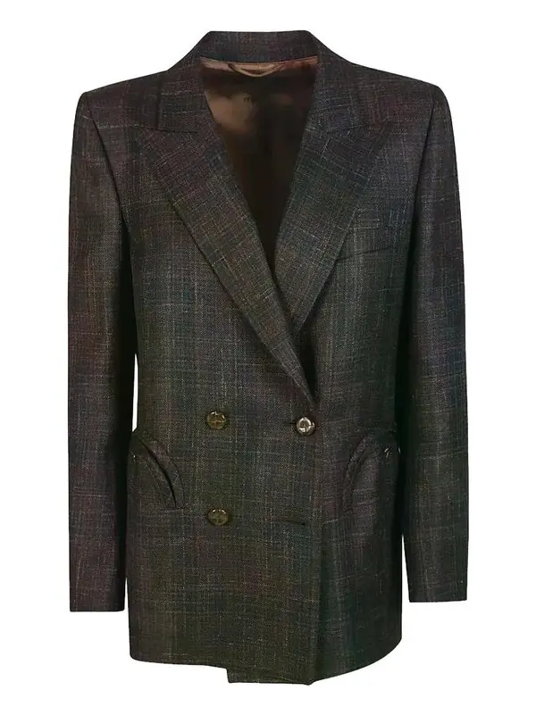 BLAZÉ MILANO Everynight Double-breasted Check Blazer - Brown