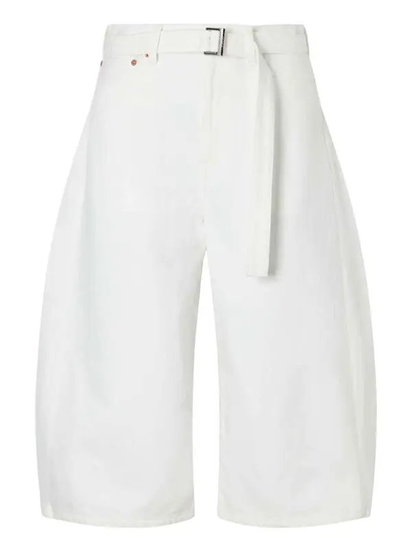 Sacai Barrel Leg Denim Pants - White